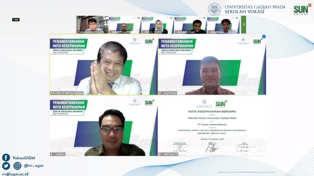 SV UGM Tandatangani MoU Dengan SUN Energy - Universitas Gadjah Mada