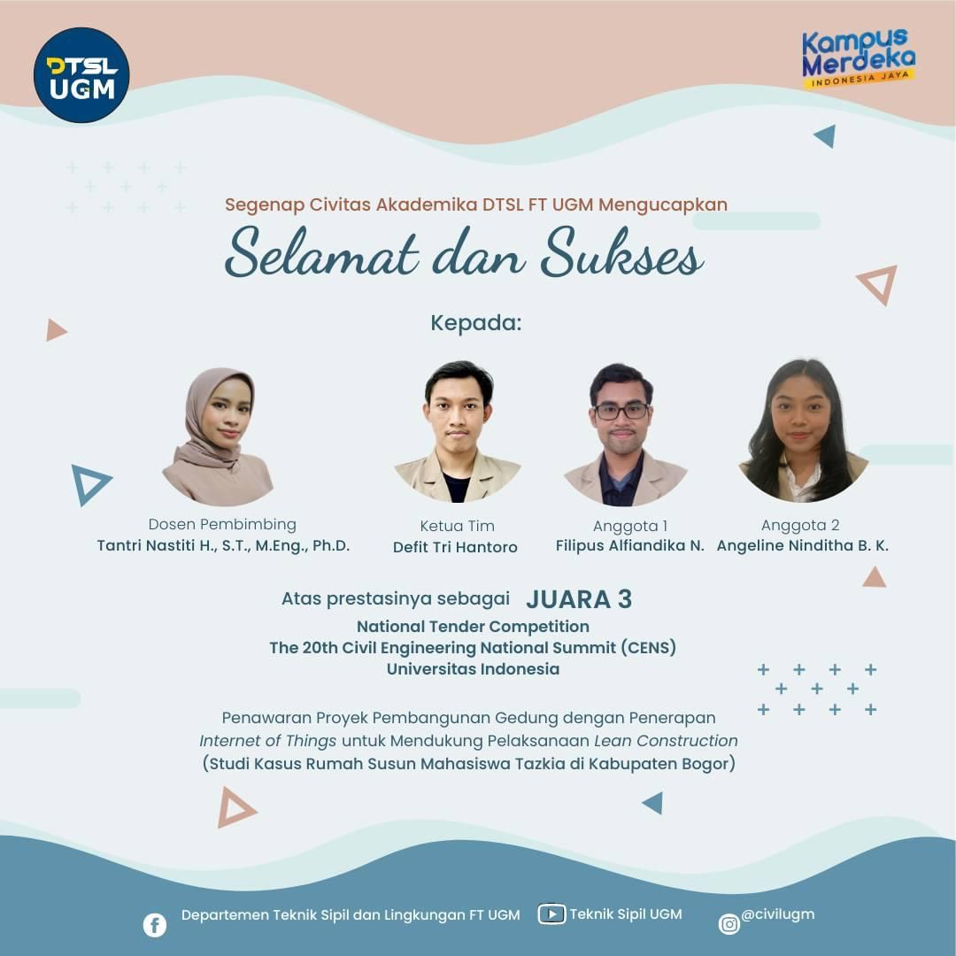 Civil Engineering Students Crowned 3rd Place Winners of 2023 CENS UI ...